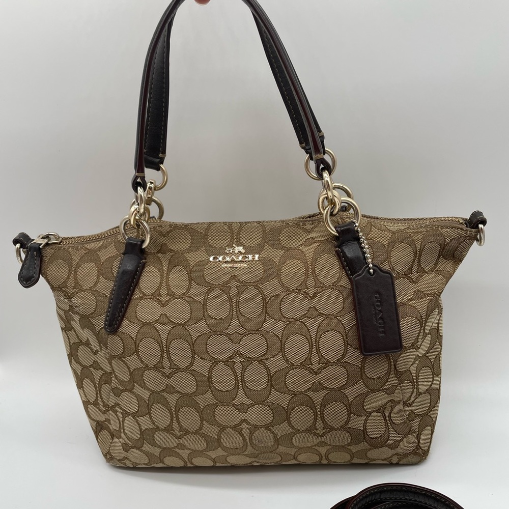 Coach Signature Canvas Kelsey Satchel Crossbody Handb… - Gem